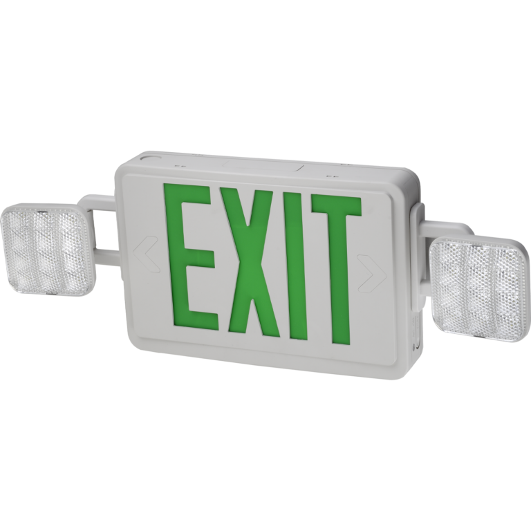 Exit Green Sign Combo with 2 Green Lights 1 Piece Per Pack – Black ...