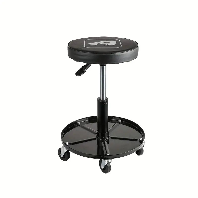 Heavy-Duty Adjustable Swivel Rolling Shop Stool – Black Label Supply llc