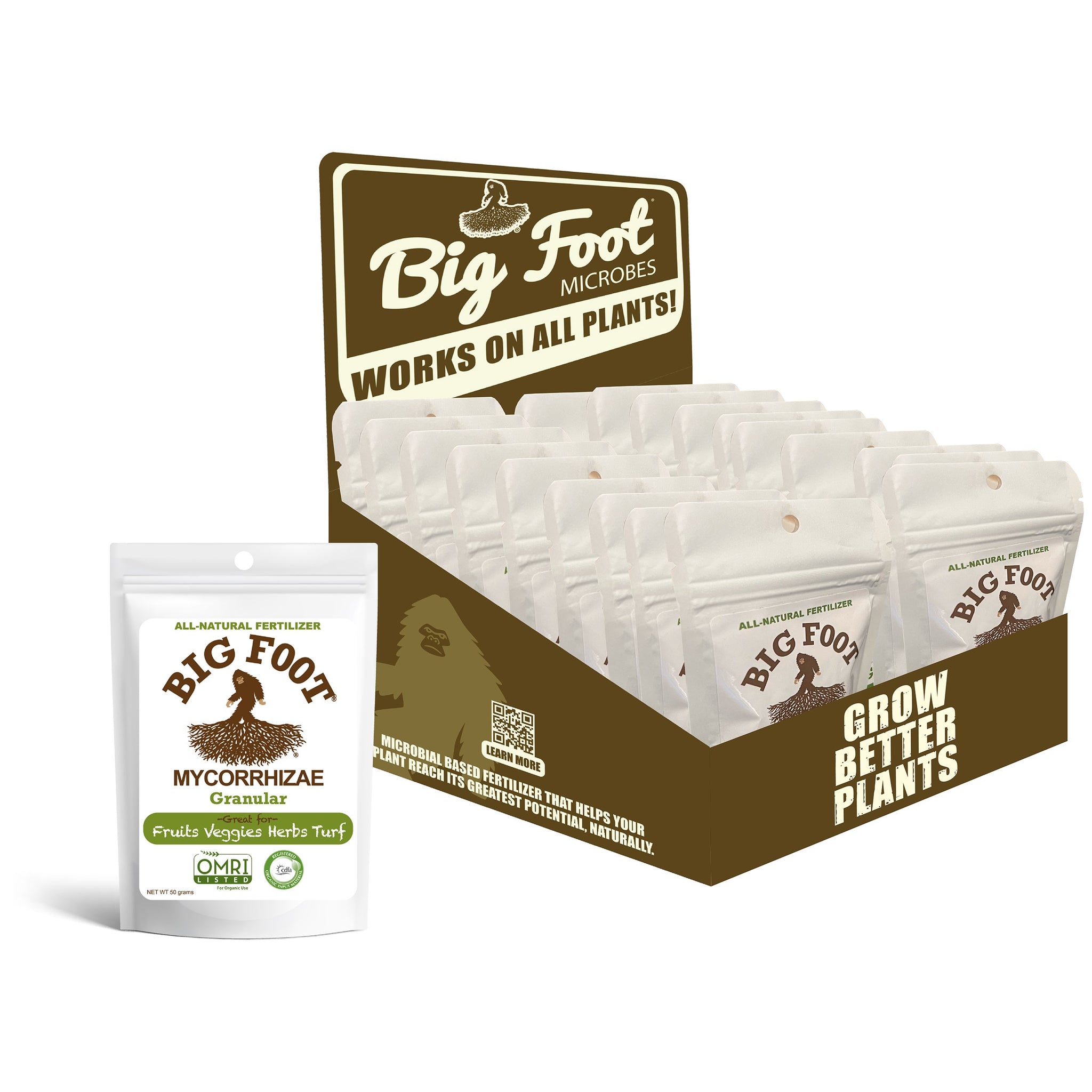 Big Foot Mycorrhizae - 30pc 50g Mycorrhizae Granular Display