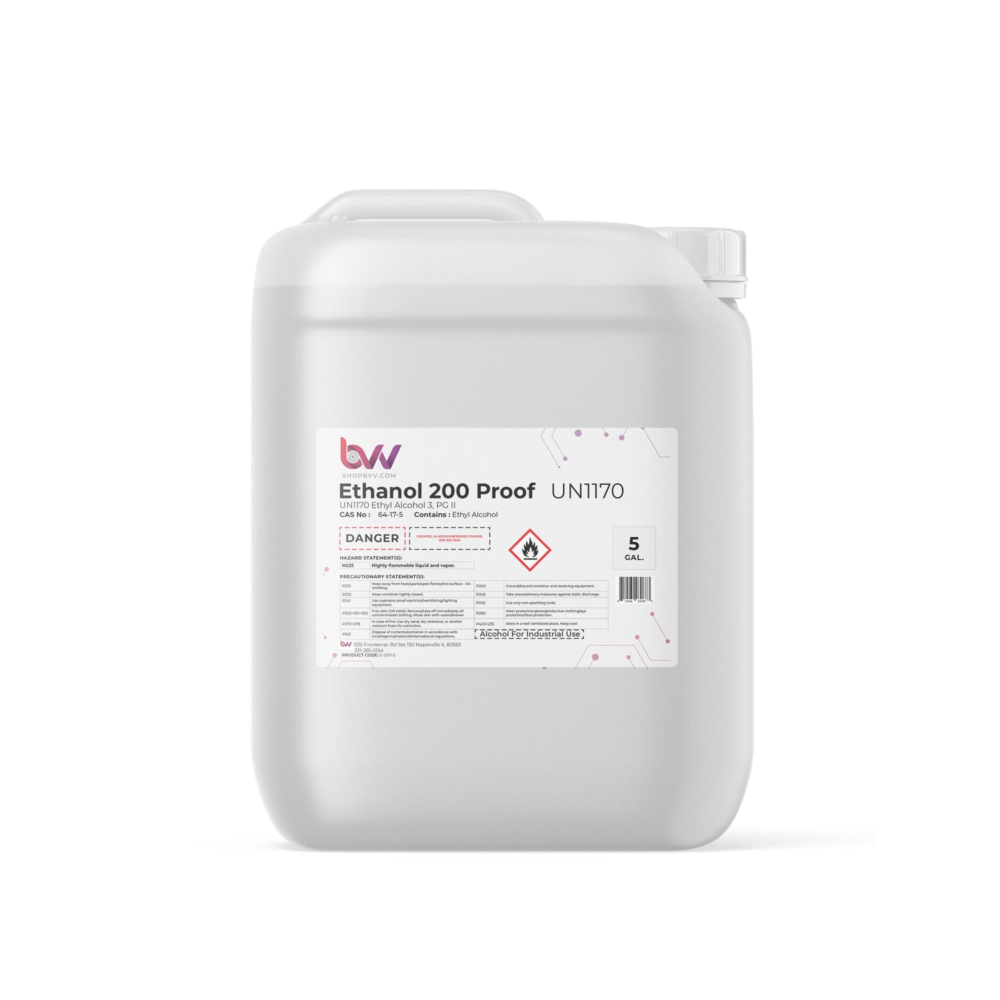 BVV - Food & Lab Grade 200 Proof Ethanol - 99.97% - USP-NF,