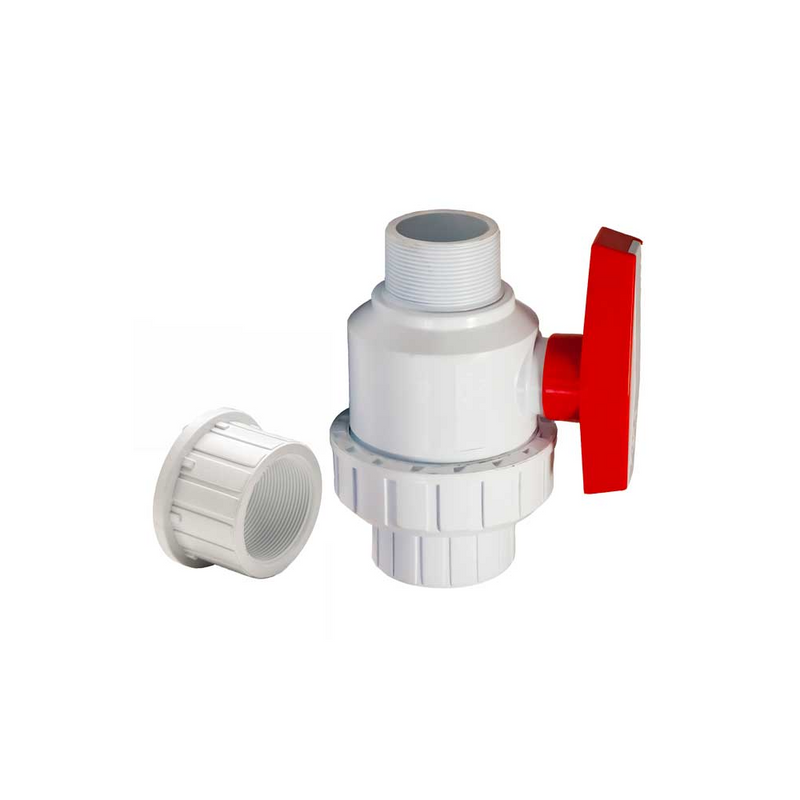 Red Flag - PVC True Union Ball Valve - Socket X Socket - White - 1 in