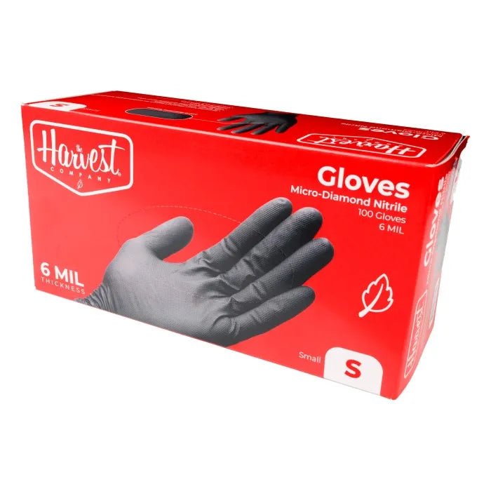 The Harvest Company Nitrile Gloves 6mil Micro Diamond Texture – Black ...